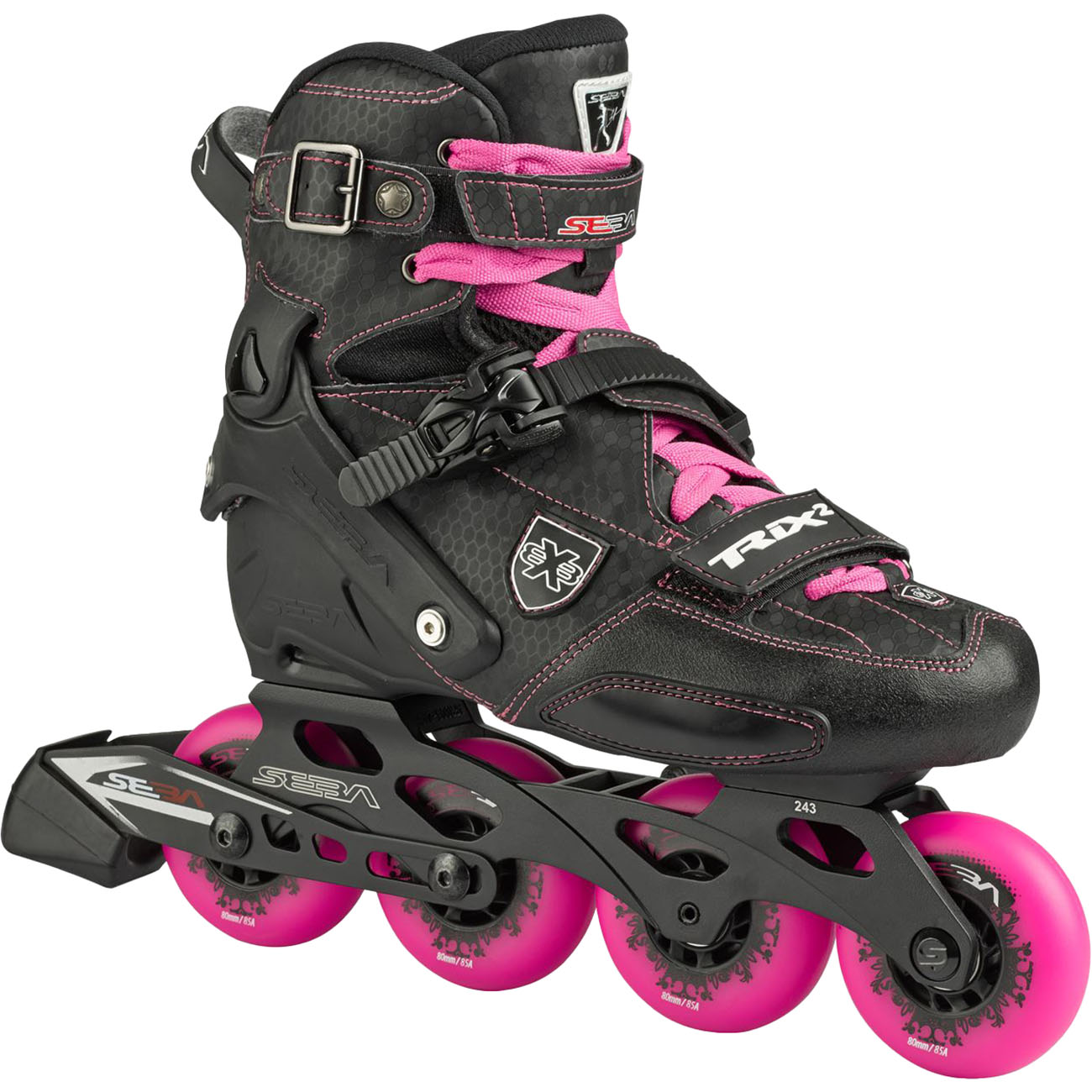 SEBA TRIX 2 80 Inline Roller Skates - Black/Pink | SkateHut