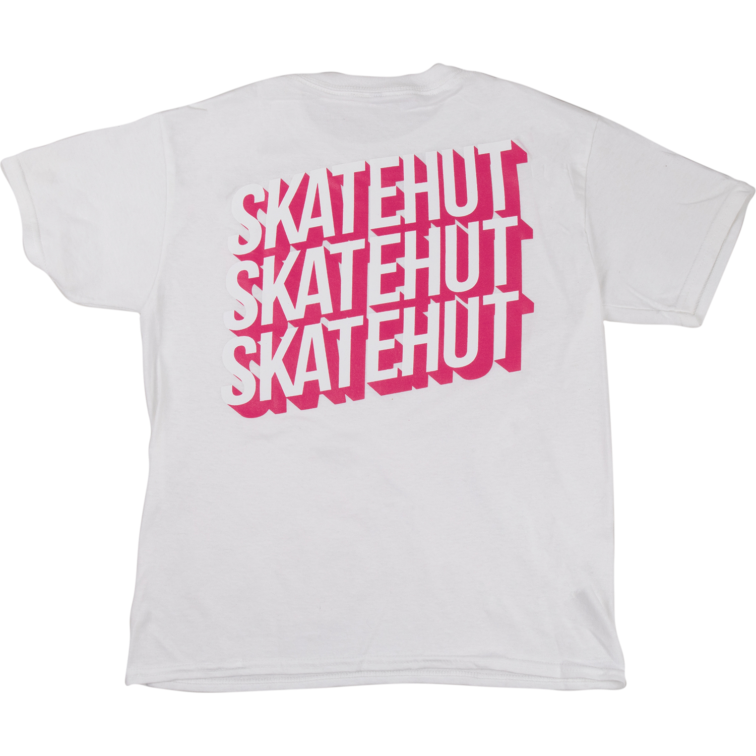 SkateHut 3D Stacked Kids T Shirt - White | SkateHut