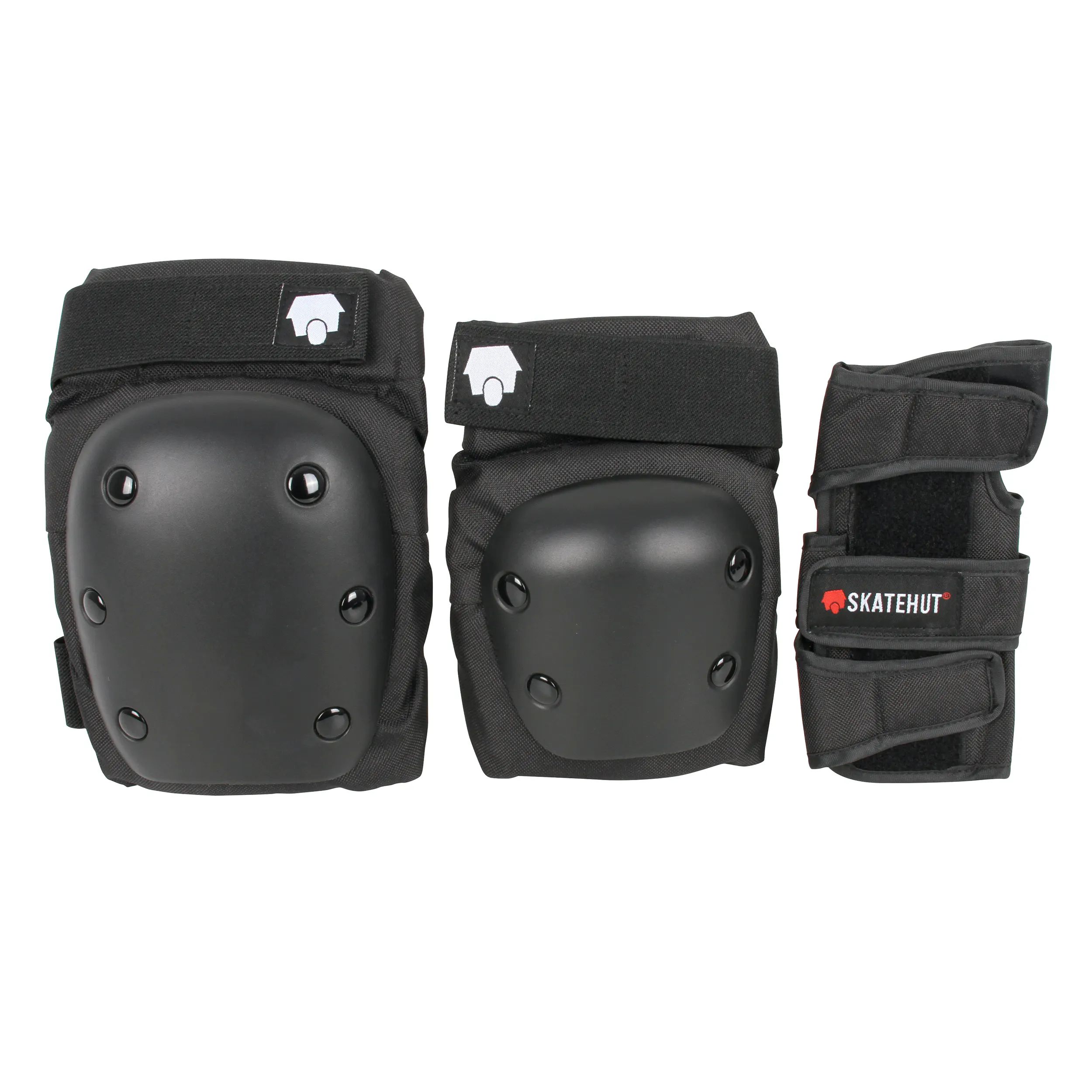 SkateHut Pro Pad Set - Black | SkateHut