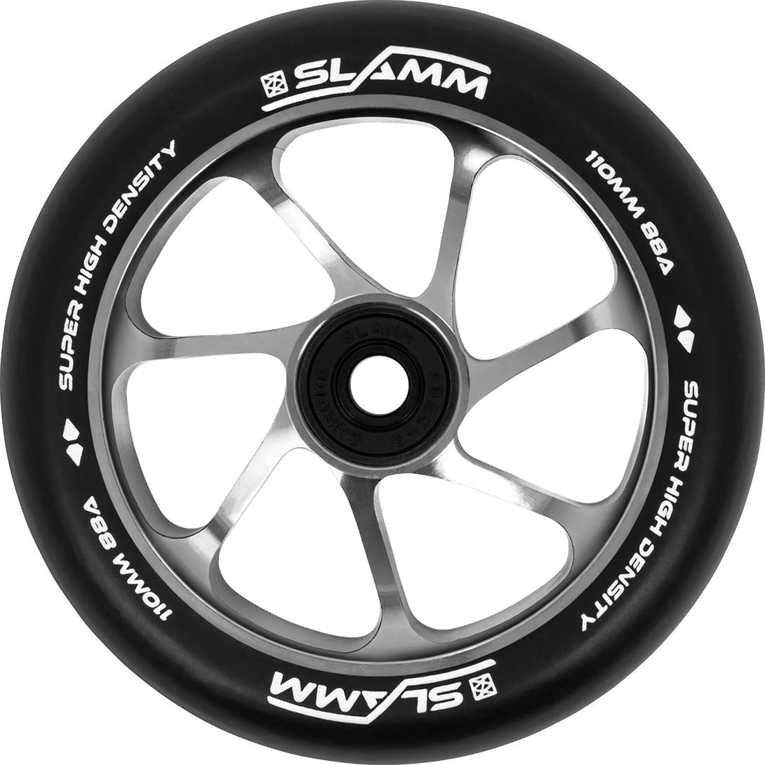 Slamm Team 110mm Scooter Wheel - Black/Silver | SkateHut