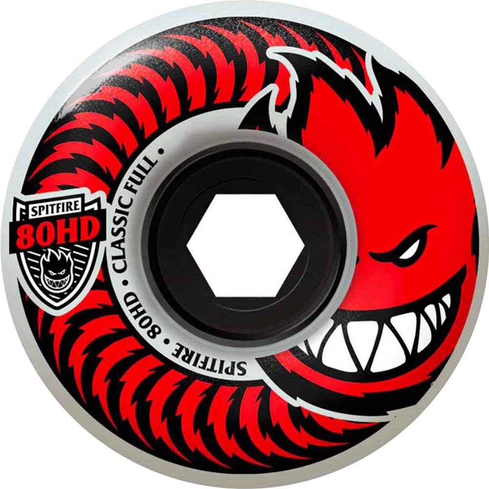 Spitfire Classic Full 80HD Soft Skateboard Wheels - Clear/Red 56mm ...
