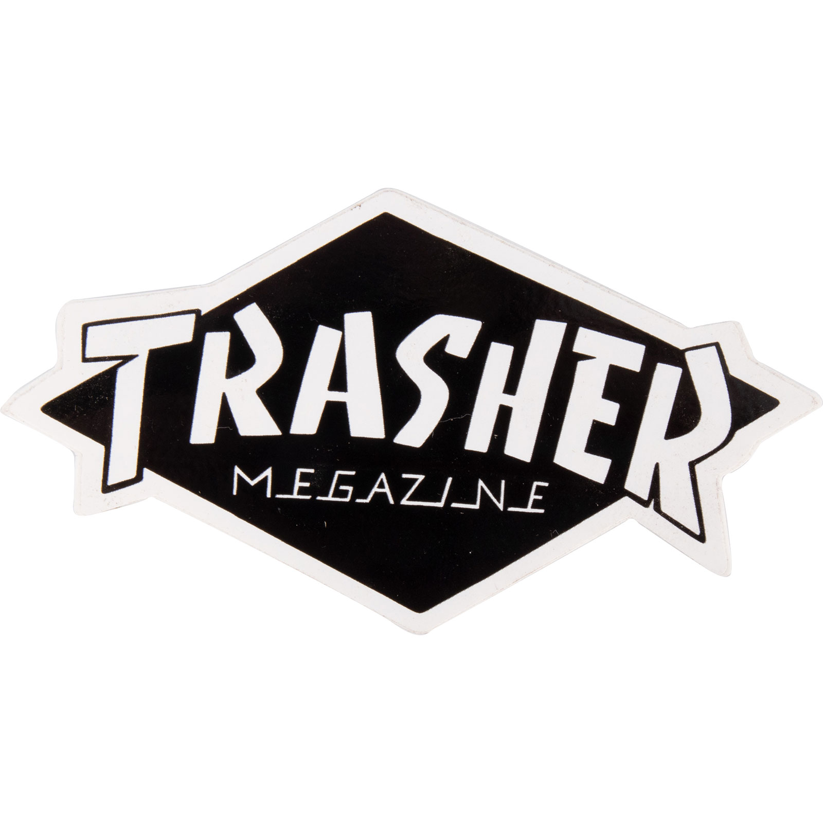 Thrasher Trasher Skateboard Sticker - Black/White | SkateHut