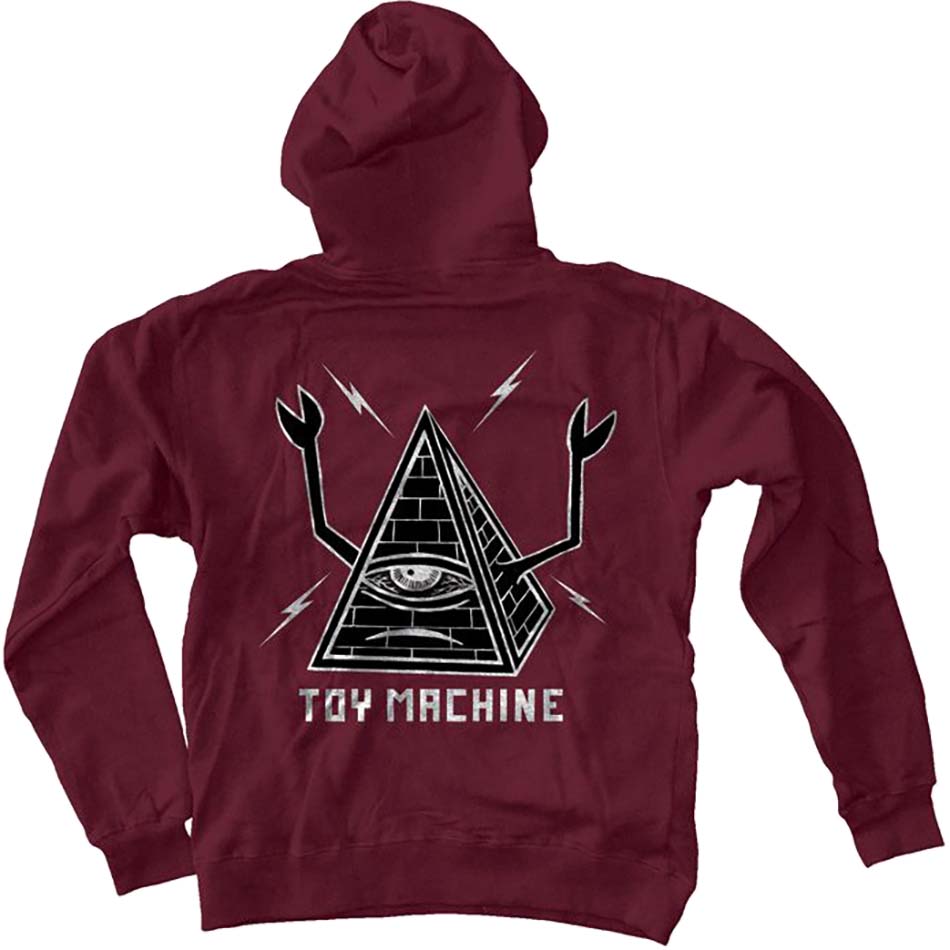 Toy Machine Pyramid Hoodie - Cardinal/Black | SkateHut