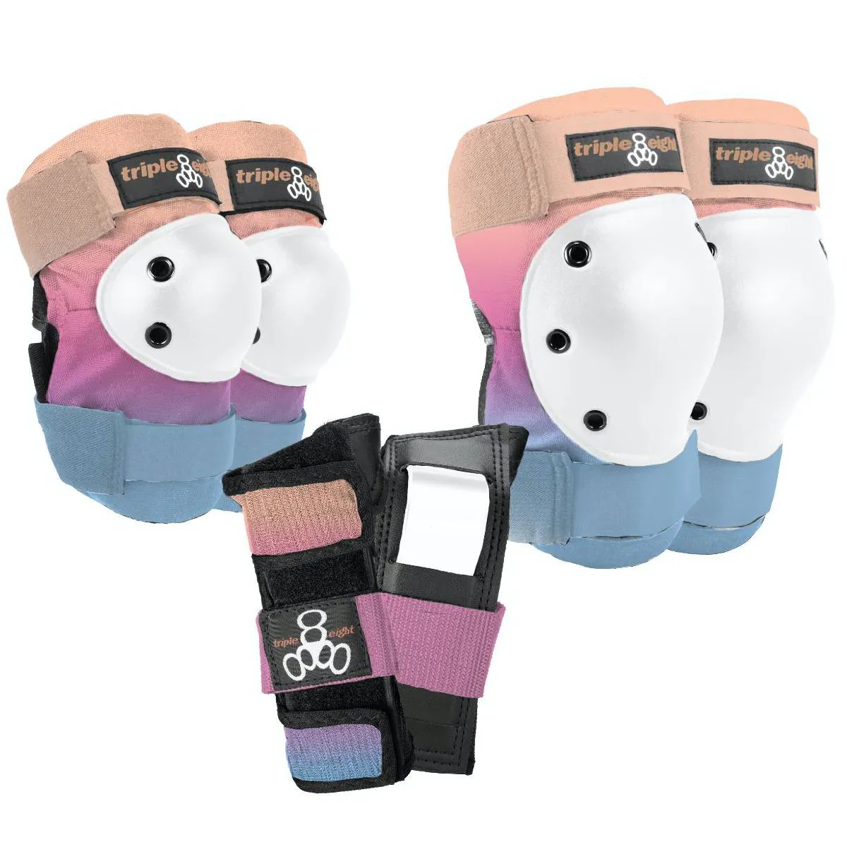 Triple 8 Saver Series 3-Pack Pad Set - Sunset | SkateHut