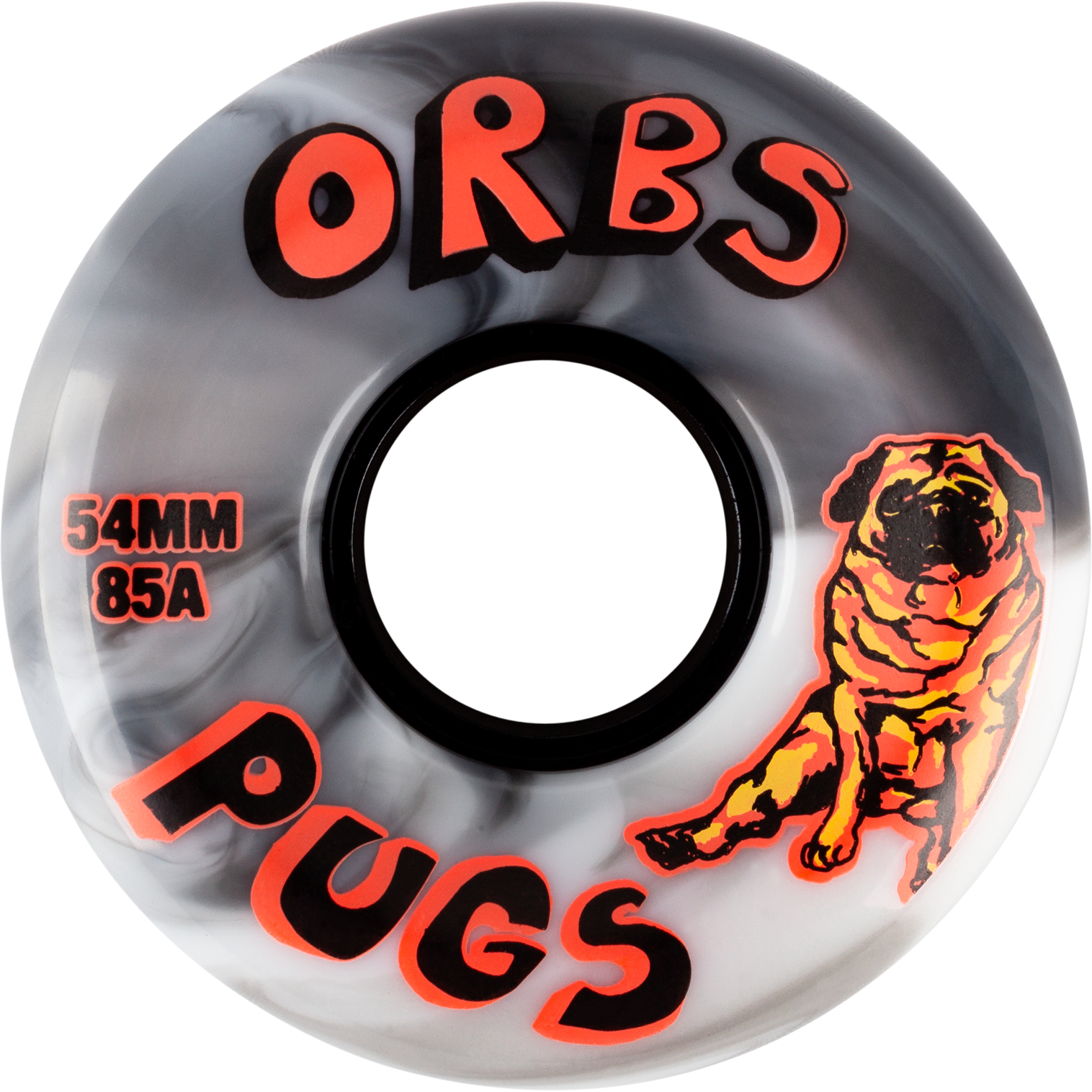 Welcome Orbs Pugs Skateboard Wheels - Black/White Split 54mm | SkateHut