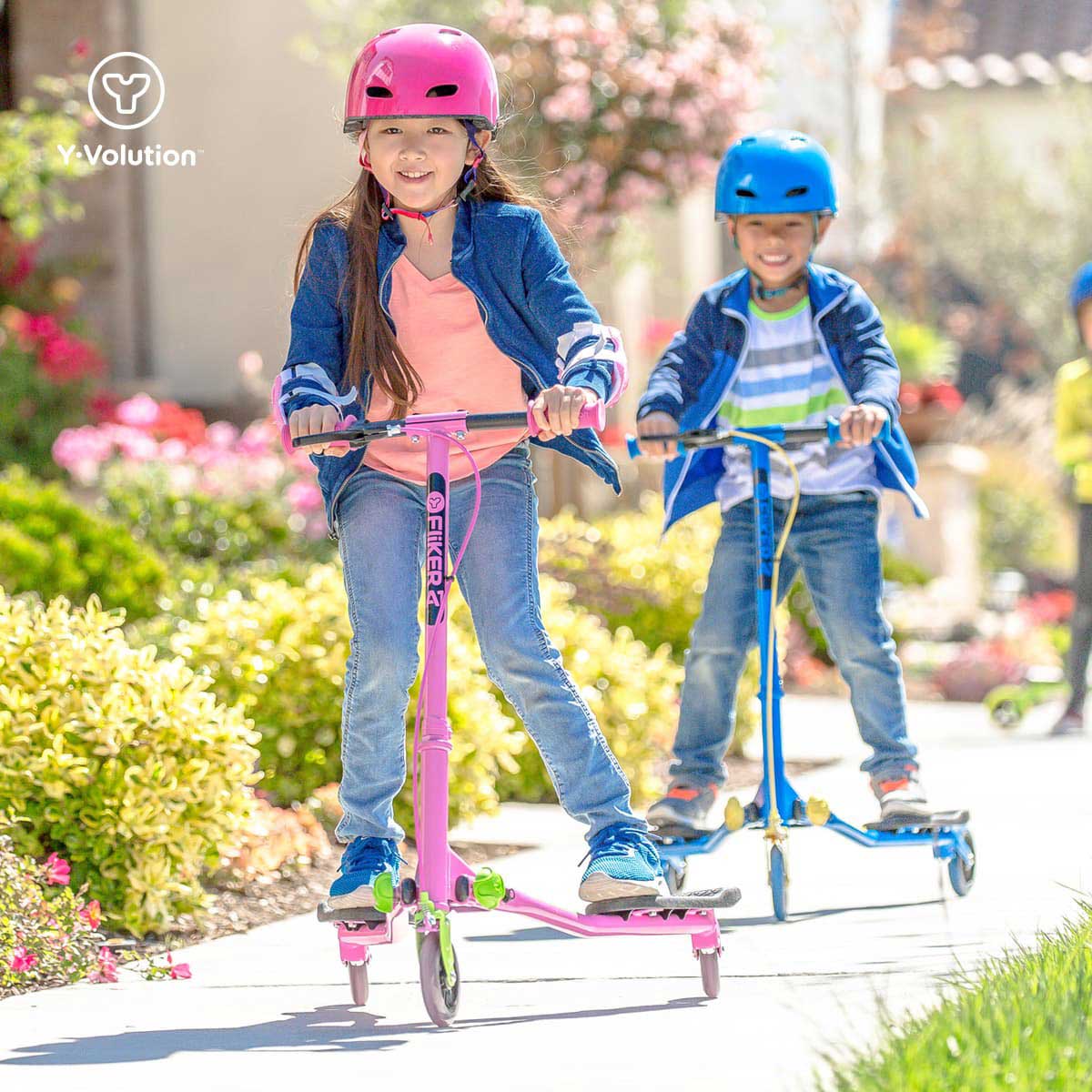 Y-Volution Y-Fliker Air A1 Fliker Scooter - Pink/Green | SkateHut