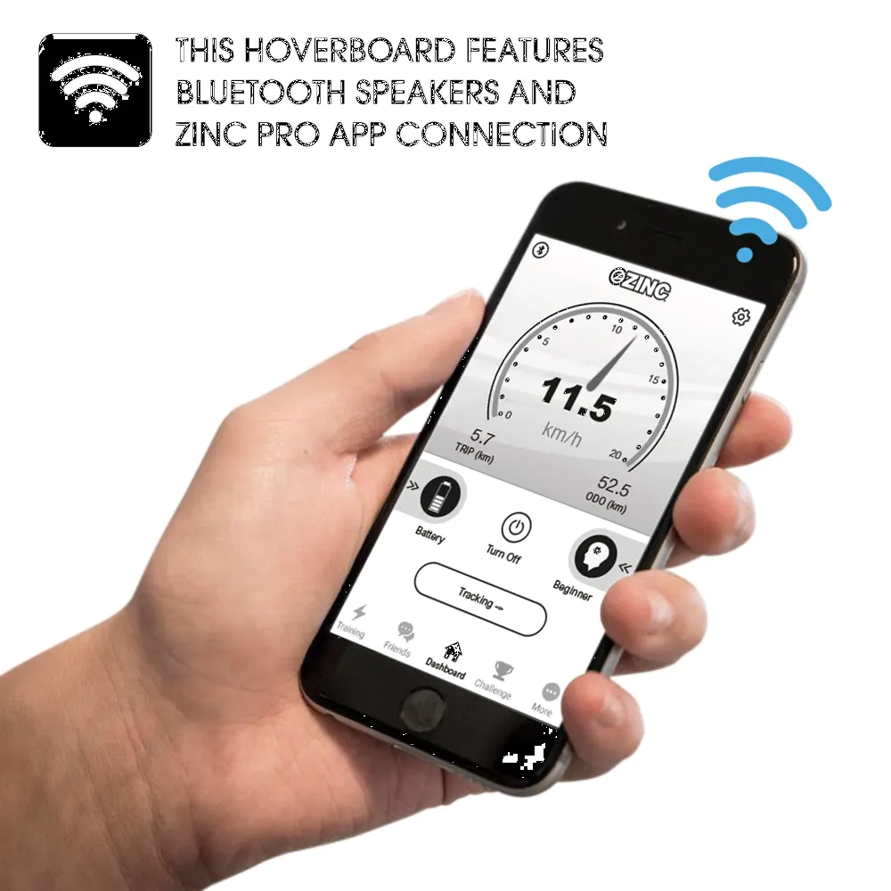 Zinc Smart X Pro Hoverboard - Matte Black | SkateHut