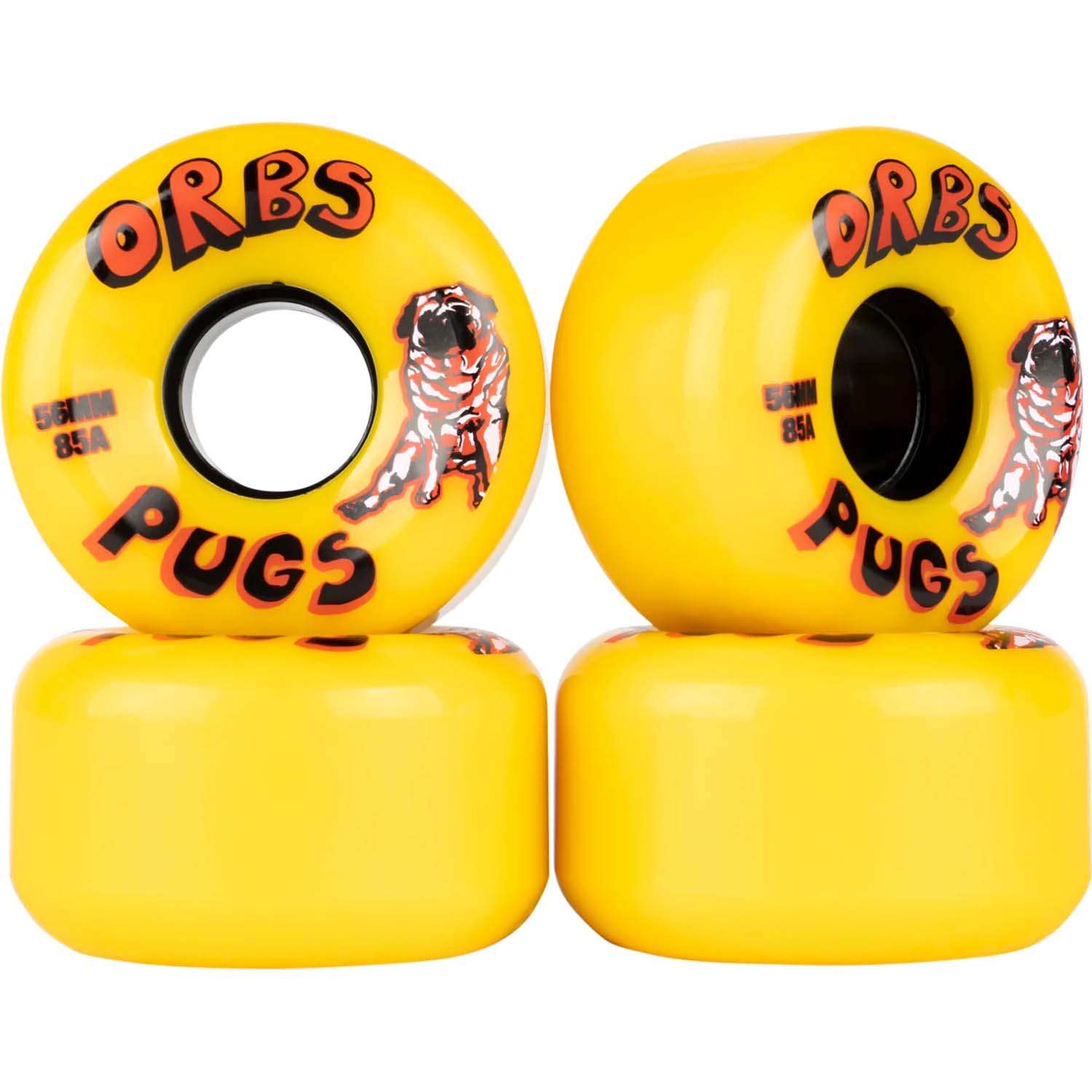 Welcome Orbs Pugs Solids Conical 85a Skateboard Wheels - Yellow 56mm ...