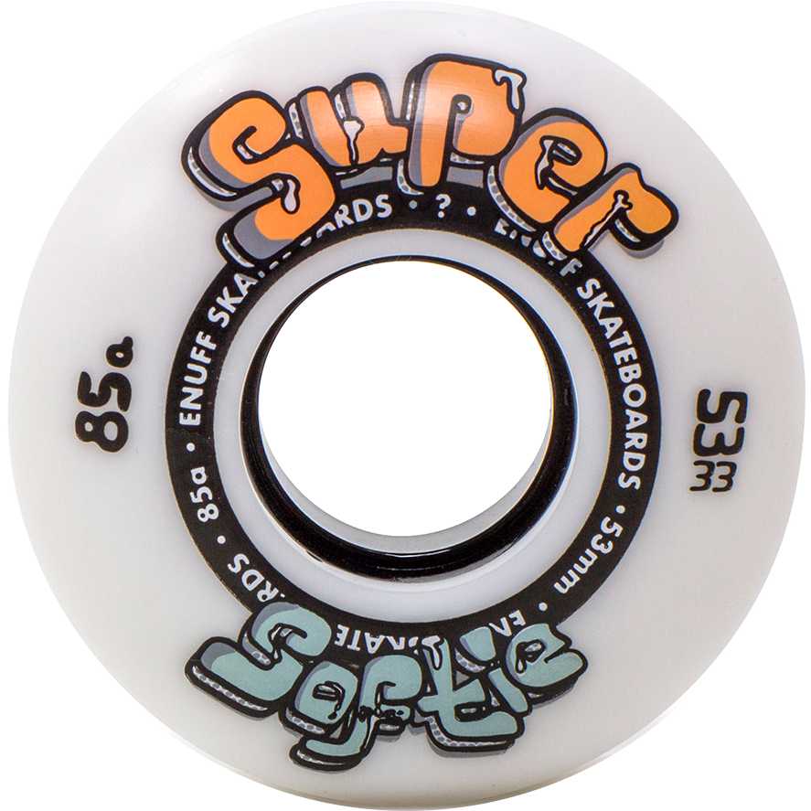 Enuff Super Softies Skateboard Wheels - White 53mm | SkateHut