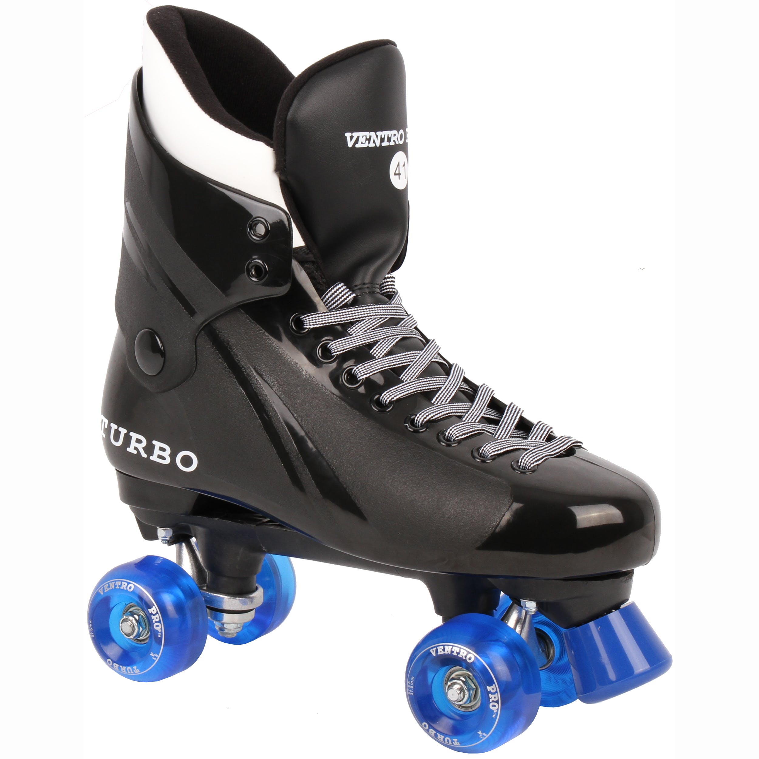 Ventro Pro Turbo Quad Roller Skates - Black/Royal Blue | SkateHut